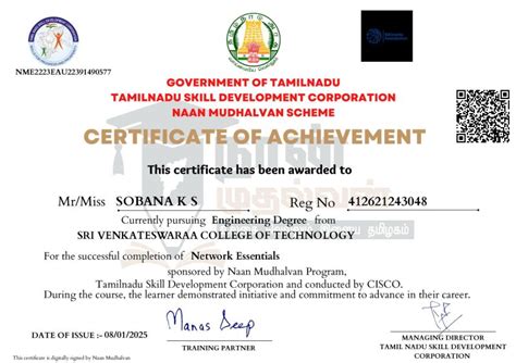 Sobana K S On Linkedin Networking Skilldevelopment Cisco Naanmudhalvan Gratitude