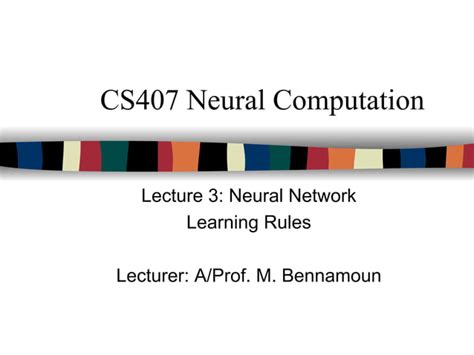 Artificial Neural Networks Lect3 Neural Network Learning Rules Pdf Web Development Internet