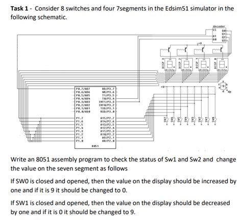 solved task 1 consider 8 switches and four 7 segments in