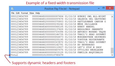 Creating A Positive Pay File