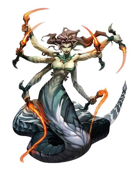 Demon Marilith Pathfinder Pfrpg Dnd Dandd D20 Fantasy Fantasy Races