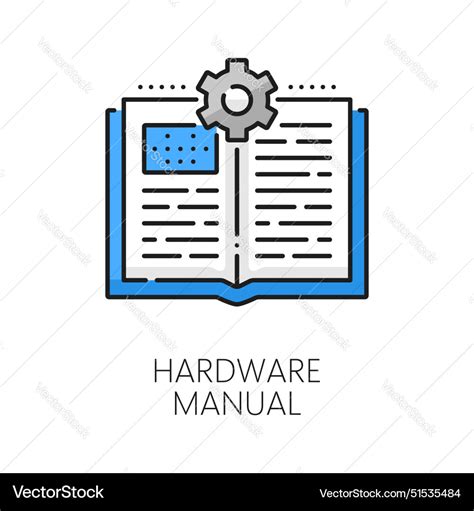 Hardware Or Software User Manual Thin Line Icon Vector Image