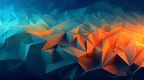 Premium Ai Image Blue Orange Gradient Digital Polygons Generative Ai