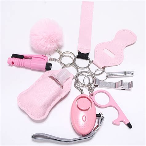 Self Defense For Safety Keychain Full Set With Personal Alarm Knife