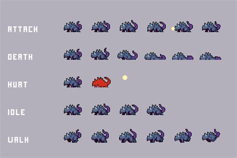 Platformer Enemies Sprite Sheet By Free Game Assets Gui Sprite Tilesets