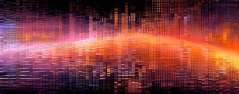 Premium Photo Abstract Panoramic Visualization Of A Binary Code Stream In Striking Neon Peach Hues