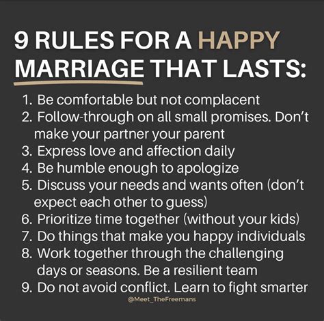 Rules For A Happy Marriage