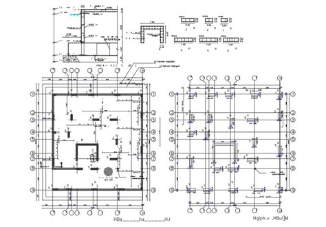Free Download Column Center Line Plan AutoCAD File