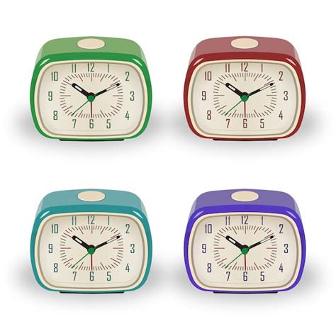 Premium Vector Retro Vintage Alarm Clock Set
