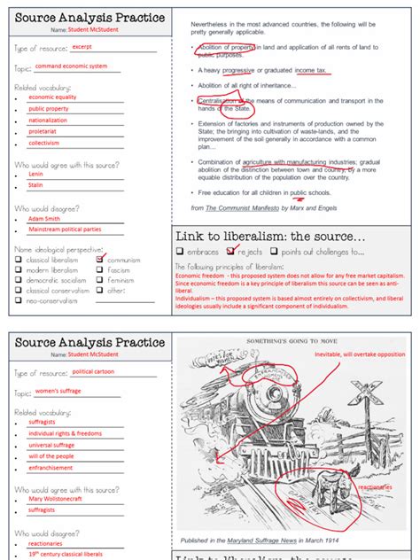 Practice Source Analysis Sheets Examples Pdf