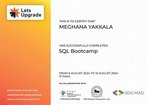 Meghana Yakkala On Linkedin Sql Datamanagement Letsupgrade Continuouslearning Techskills