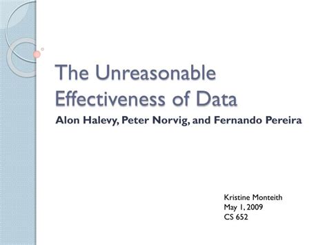 Ppt The Unreasonable Effectiveness Of Data Powerpoint Presentation
