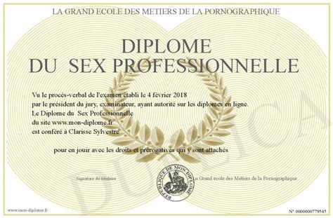 Diplome Du Sex Professionnelle