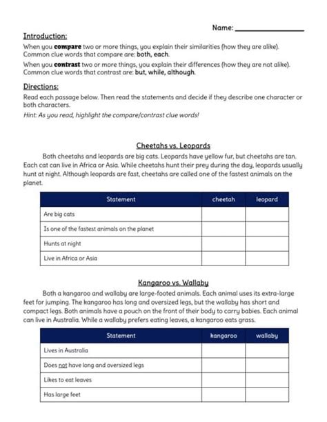 Text Structure Compare Contrast Passages By Mrs Ks Classroom