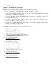 Determining Validity Of Arguments Logical Reasoning Exercises Course