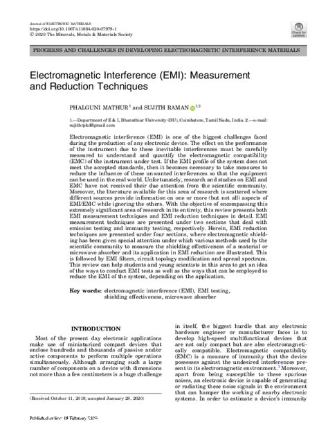 Pdf Electromagnetic Interference Emi Measurements For Automotive Applications
