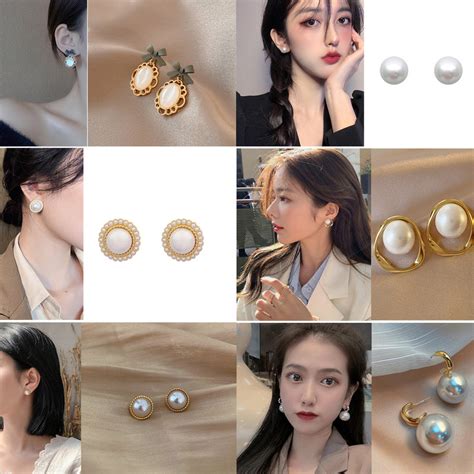 Badu Bg Винтидж Големи сладки симулирани перлени обеци Модерни елегантни създадени перлени