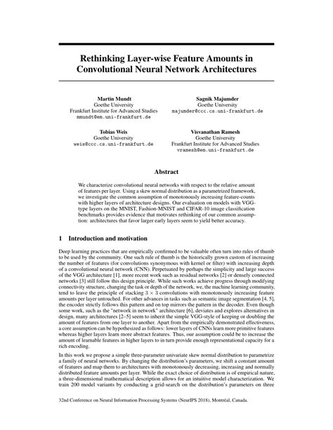Pdf Rethinking Layer Wise Feature Amounts In Convolutional Neural