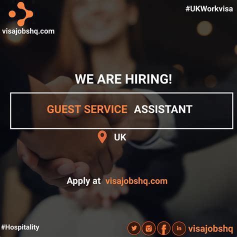 We Are Hiring A Guest Service Assistant In The Uk Employer Is Offering