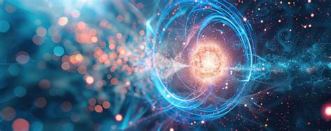 Abstract Digital Visualization Of A Particle Collision In A Highenergy