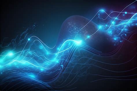 Premium AI Image Blue Technology Background With Energy Stream