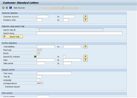 F SAP Tcode Correspondence Print Letters Cust