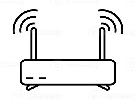 Wireless Router Emitting Wifi Signal With Two Antennas 53238826 Png
