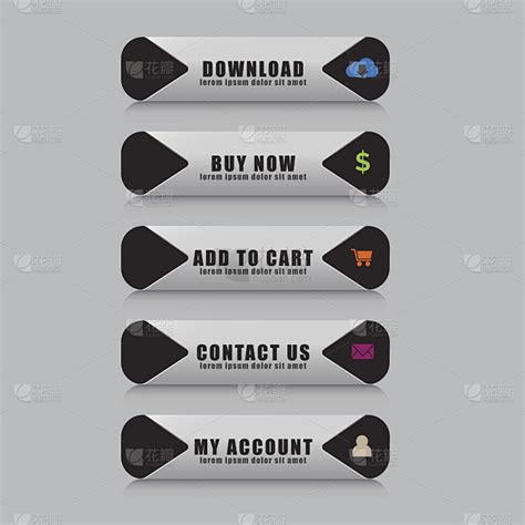 白色按钮三角风格与脚注