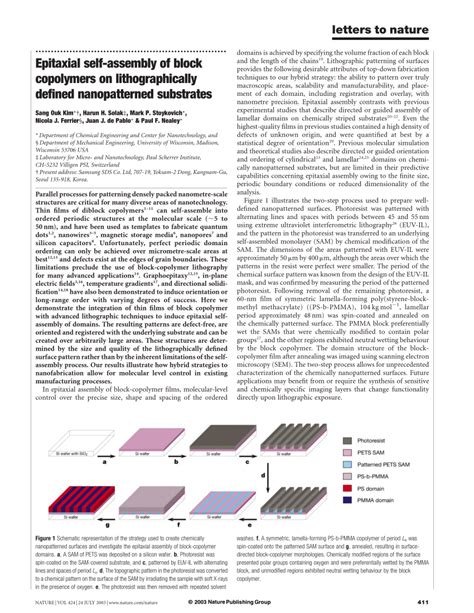Pdf Epitaxial Self Assembly Of Block Copolymers On Lithographically Defined Nanopatterned