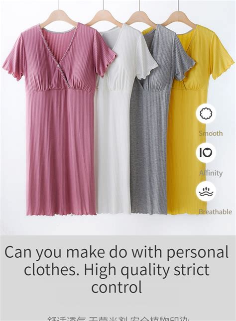 Badu Bg Модални дрехи за бременни Нощници за кърмене Спално облекло за кърмачки Болнични широки