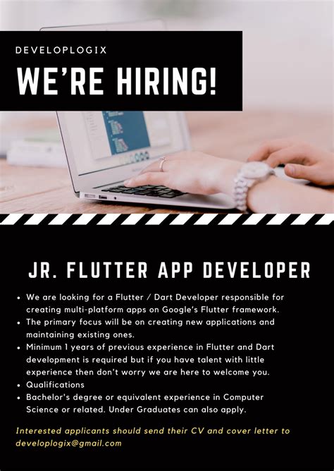 Developlogix On Linkedin Hiring Job Flutterdeveloper Flutter Mobileappdevelopment Mobileapp
