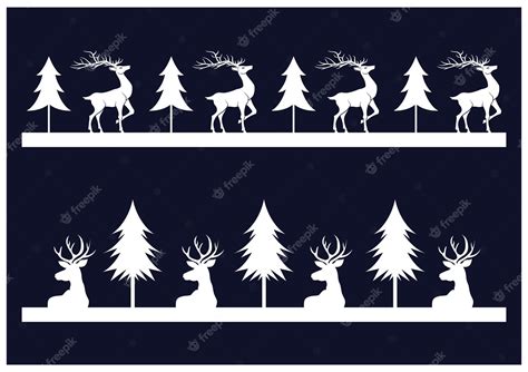 레이저 컷 크리스마스 프레임 및 테두리 프리미엄 벡터