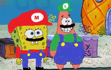 Spongebob And Patrick As Mario And Luigi By Brandonale On Deviantart