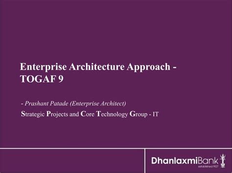 Enterprise Architecture Approach Togaf 9 Ppt