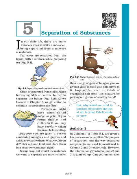Separation Of Substances NCERT Book Of Class Science