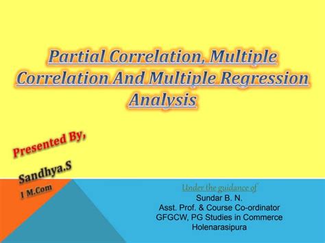 Partial Correlation Multiple Correlation And Multiple Regression