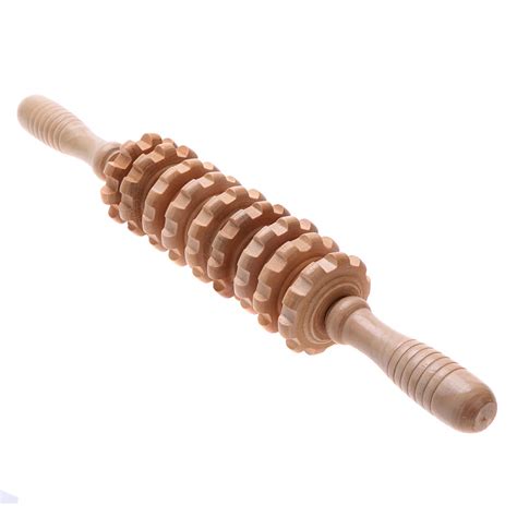 New 9 Wheels Wooden Roller Massager Back Belly Massage Lady Home Belly Health Massager Random