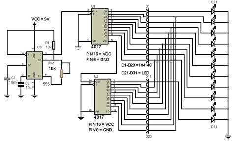 Rangkaian Running Led Menggunakan 2 Ic 4017 Syarif Projects