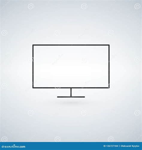 Desktop Computer Monitor Line Icon Outline Vector Sign Linear Style Pictogram Isolated On