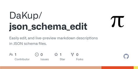 Github Dakup Json Schema Edit Easily Edit And Live Preview Markdown Descriptions In Json