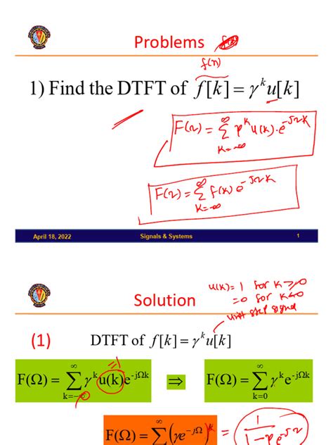 lecture dtft dft 17 04 2022 pdf discrete fourier transform