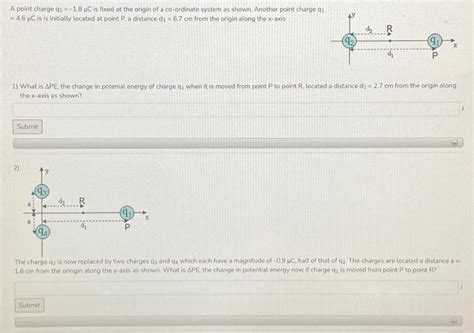 Solved A point charge q μC is fixed at the origin of a Chegg