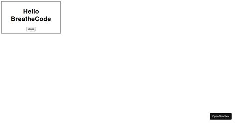 Modal Window Component With Hooks Codesandbox