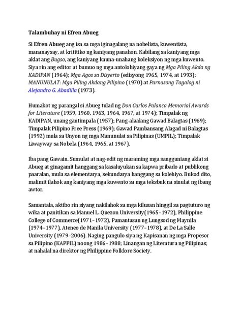 Talambuhay Ni Efren Abueg