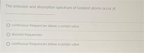 solved the emission and absorption spectrum of isolated