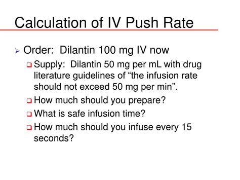PPT IV Administration Dosage Calculation PowerPoint Presentation ID