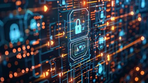 Cybersecurity Network Interface Stock Illustration Illustration Of Information Locks 311108132