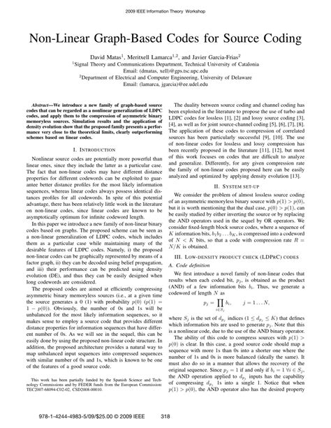 pdf non linear graph based codes for source coding