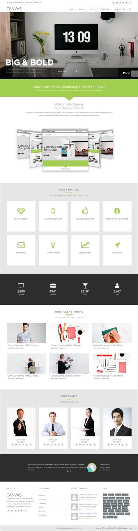 The Canvas Responsive Html5 Template Html5 Templates Web Development