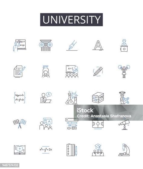 대학 라인 아이콘 컬렉션입니다 임원 관리자 코디네이터 관리자 조수 플래너 주최자 벡터 및 선형 그림 스케줄러 운영자 감독자 개요 표지판 세트 강사에 대한 스톡 벡터 아트 및